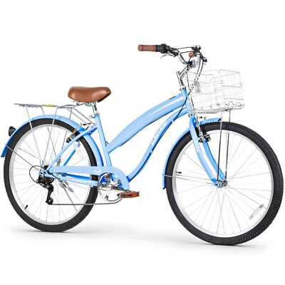 WEIZE Beach Cruiser Bike 26" Commuter Bicycle 7 Speed Adult Men Women ...