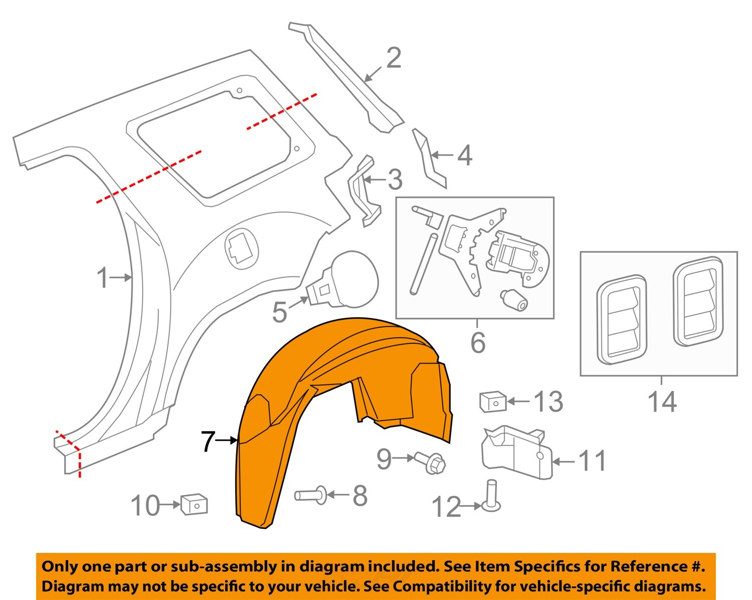 GMC GM OEM Acadia Rear-Fender Liner Inner Splash Shield Guard Right ...
