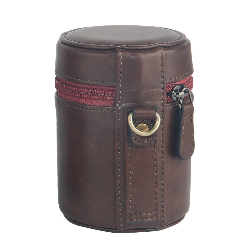 Leather Camera Lens Bag Retro Lens Case for Canon Nikon Sony Pentax ...