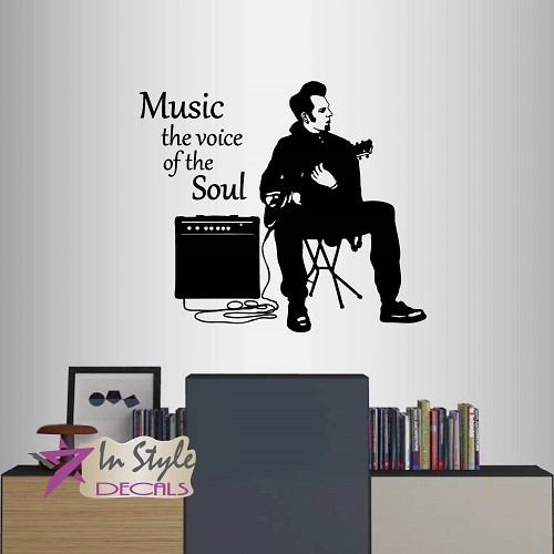 Vinyl Decal Music Voice of Soul Quote Rock Star Musician Man Wall ...