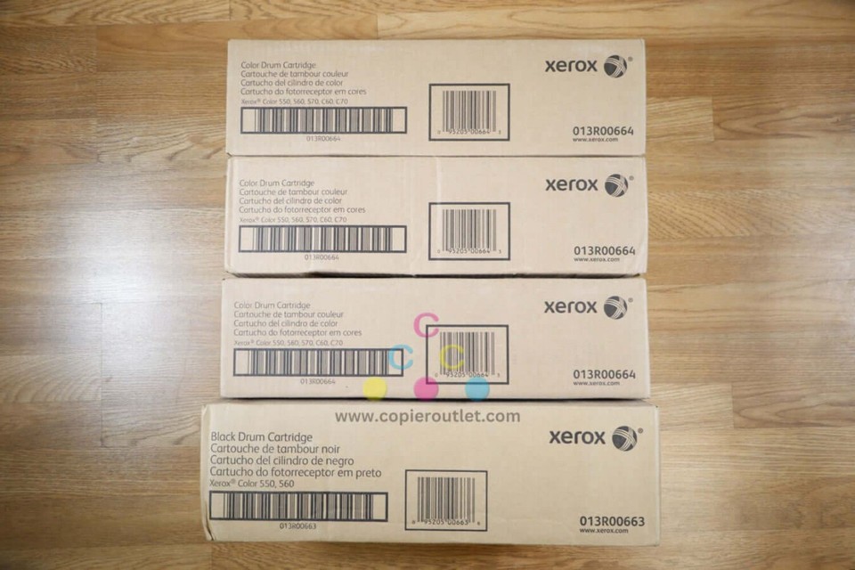 4 OEM Xerox C550,560,570,C60,C70 Black & Color Drums 013R00663(x1 ...