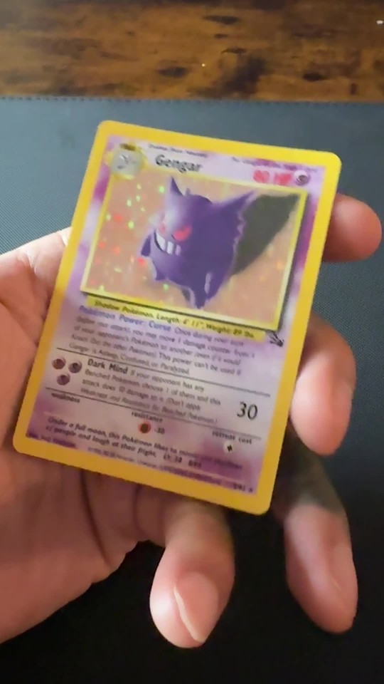 1999 Pokémon TCG Fossil Gengar Holo Rare Card 5/62 Excellent Condition ...