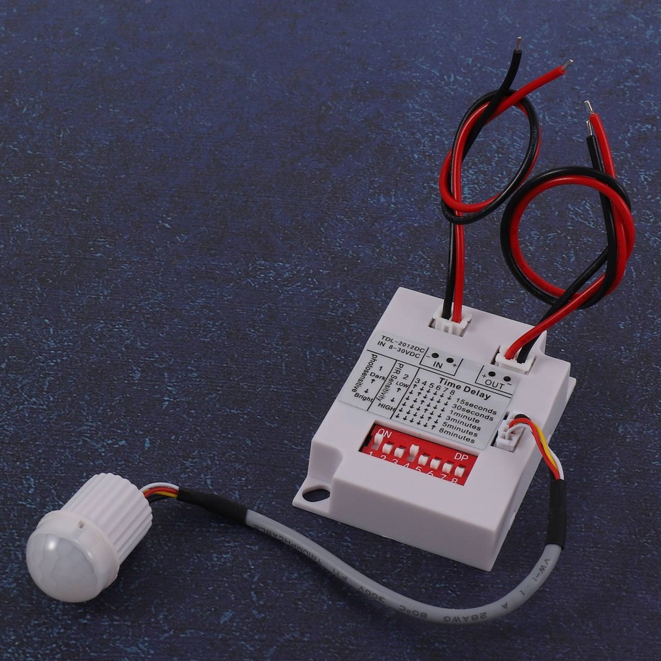 12V 24V PIR Motion Sensor IR Infrared Human Induction Time Delay Relay ...