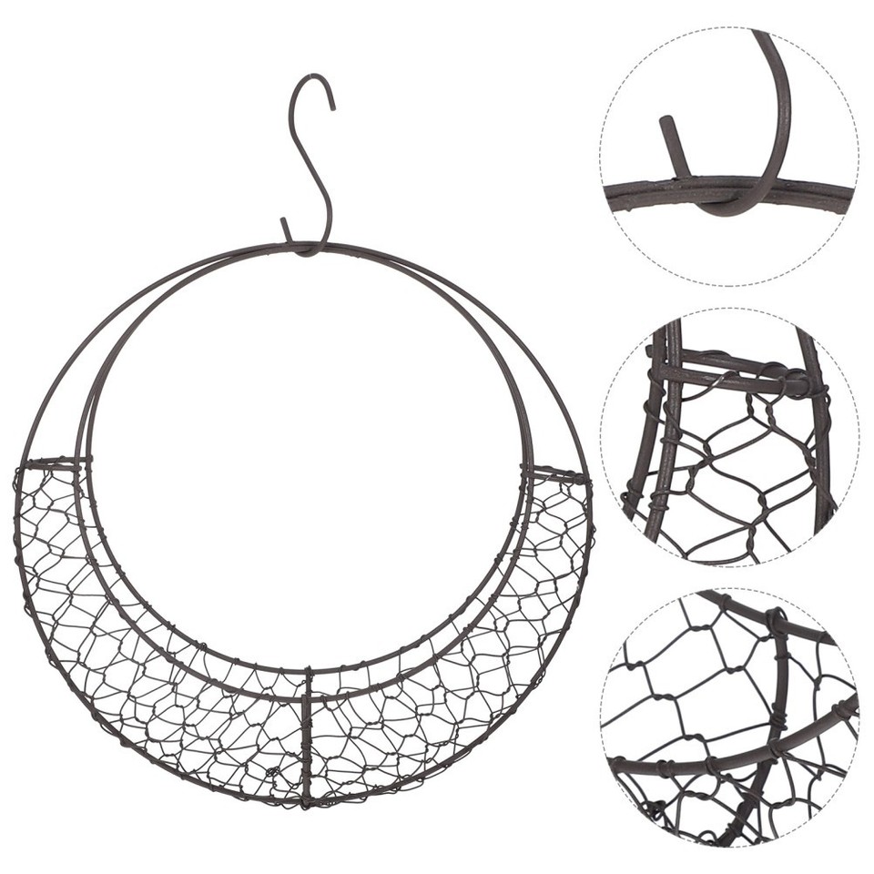 S Shape Hanging Basket Metal Frame for Plants Moon Shape Iron Wire ...