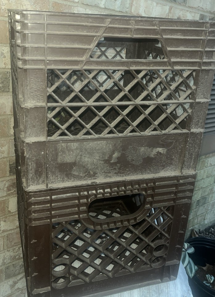 2 VTG Mid States Dairy Plastic Milk Crates 1980s Brown Storage Saint ...