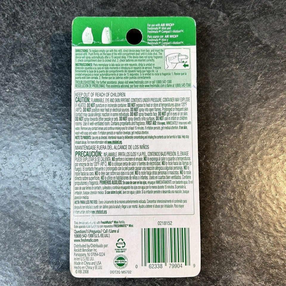 NOS Air Wick FRESH WATERS FreshMatic Mini Air Freshner Refill .8 oz ...