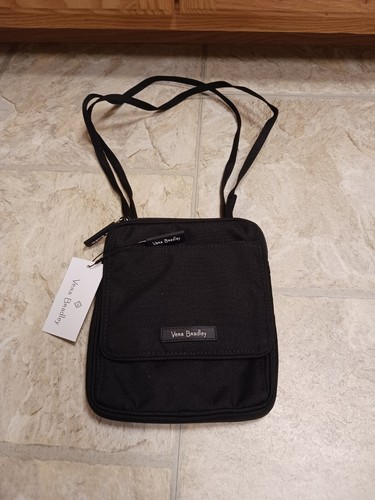 New Vera Bradley Black Lighten Up Mini Hipster W/Floral Interior NWT ...