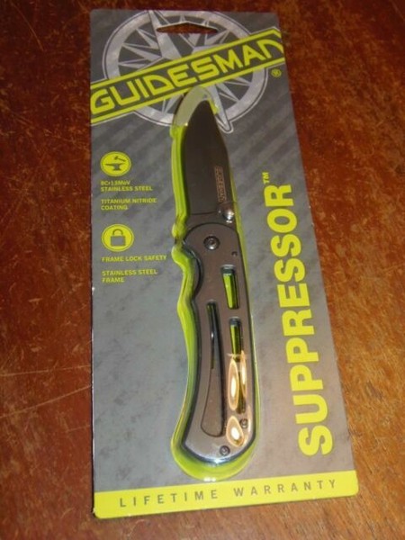 Guidesman Suppressor Folding Pocket Knife Stainless Steel Frame Safety ...