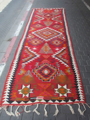 Bedouin Palestinian runner kilim rug carpet hand made 410x132-cm/161 ...