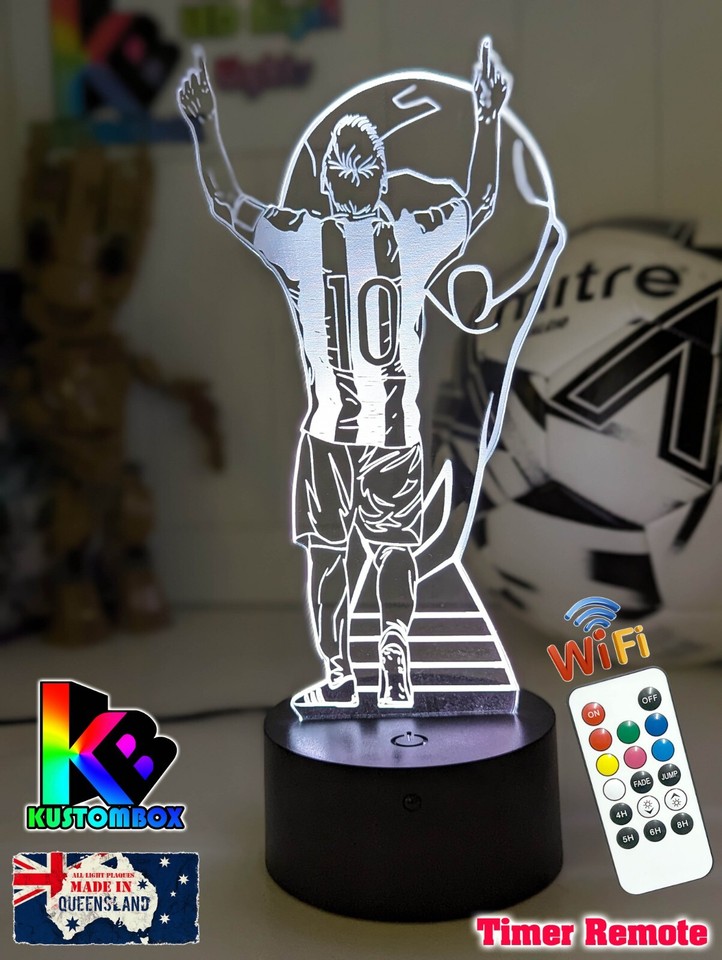 LIONEL MESSI # 10 Soccer Football 3D LED Night Light 7 Colour Changing ...