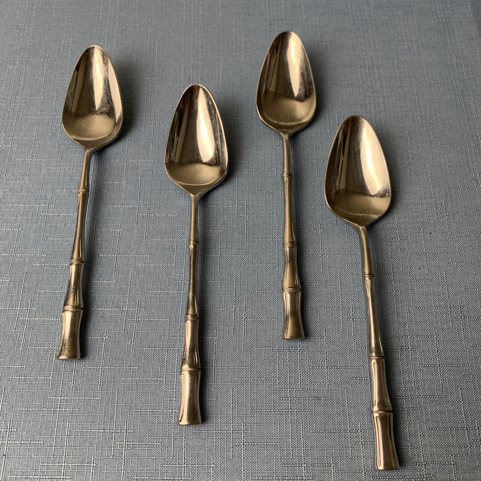 Supreme Stainless JAPAN 7 1/4” Oval Soup Spoons BAMBOO Cane - Set Of 4 ...