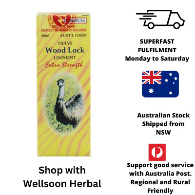 TRANS WOOD LOCK EXTRA STRENGTH RED VERSION EMU OIL LINIMENT (50mL) | eBay