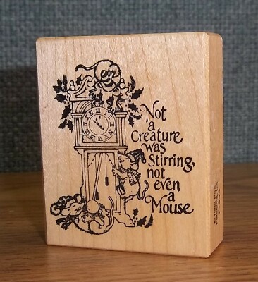 PSX WOOD STAMPER Not a Creature was Stirring not even Mouse Rubber ...