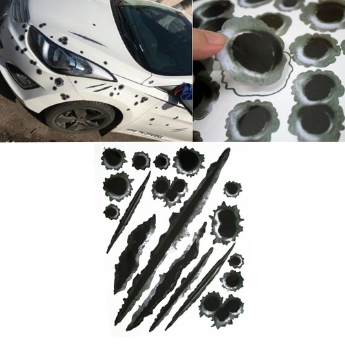 Black Bullet Hole Side Body Decals Modeling Stickers Universal Vinyl #2 ...