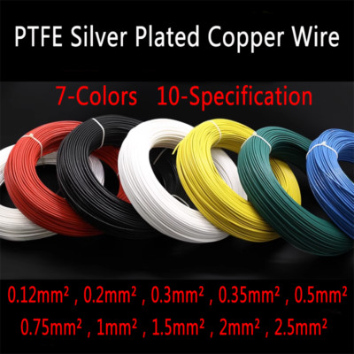 Multicolor PTFE Wire Cross-sectional 0.12mm² ~2.5mm² Silver Plated ...