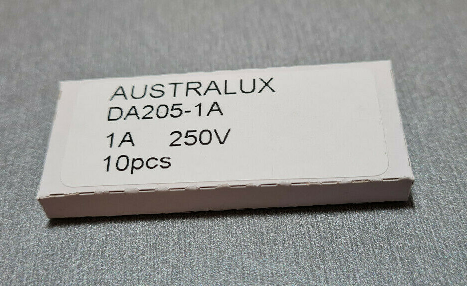 10Pcs 1A Glass Fuse M205 5mm x 20mm Slow Blow T1AL 250V AUSTRALUX ...