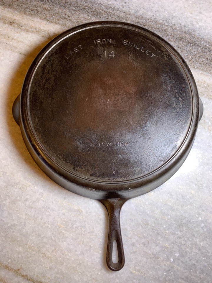 MASSIVE HUGE EXTRA LARGE Cast Iron Pan Skillet #14 15.25" Wagner ...