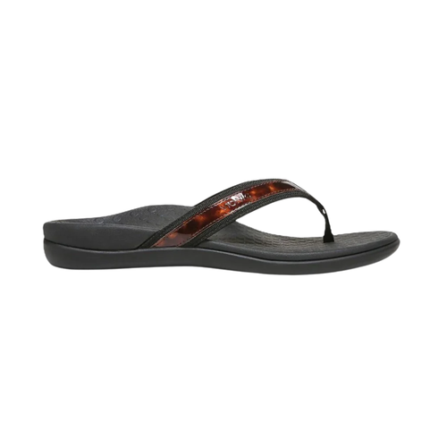 Vionic Women’s Tide II Toe Post Sandals – Black Tortoise Orthotic Flip ...