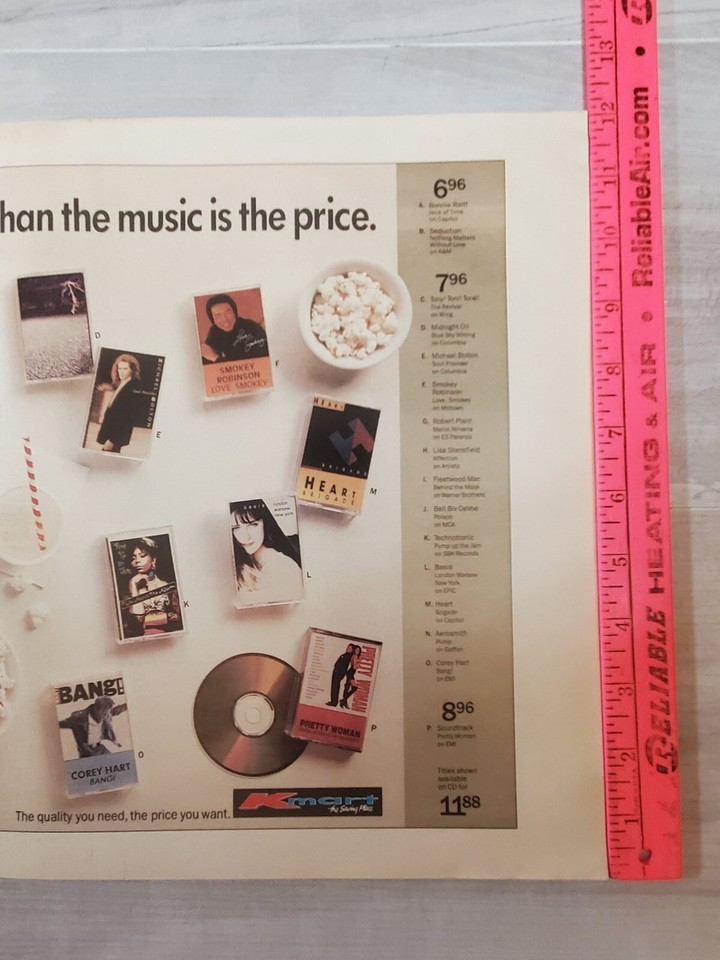 Ad Kmart Music Cassettes Fleetwood Mac Aerosmith Original 1990 ...