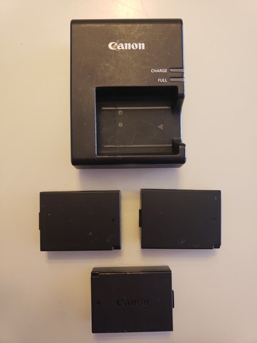 Genuine Canon Rebel T3 T5 T6 T7 Battery +2 More w Charger LP-E10 LPE10 ...