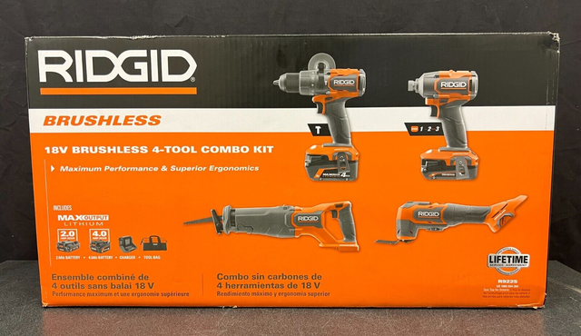 RIDGID R9225 18V Brushless Combo Kit for sale online | eBay