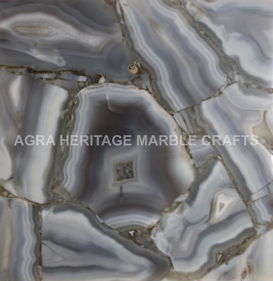 24" Gawa Agate Stone Marble Side Coffee Table Top Bedroom Kitchen Decor ...