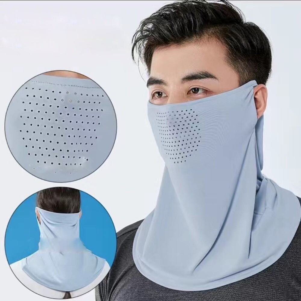 Breathable Ice Silk Sunscreen Mask Anti-UV Cycling Scarf Face Veil ...