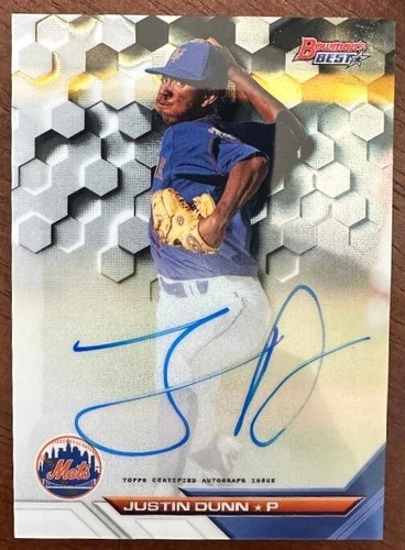 2016 Bowman's Best Topps Certified Autograph Issue Justin Dunn METS ...
