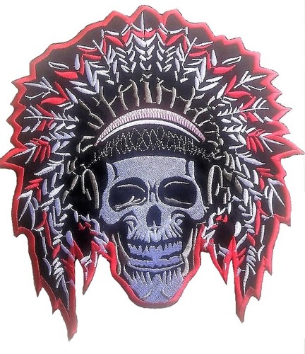 Motorcycle Indian Head Skull Patch Skull Motorbike Biker Jacket Indian ...