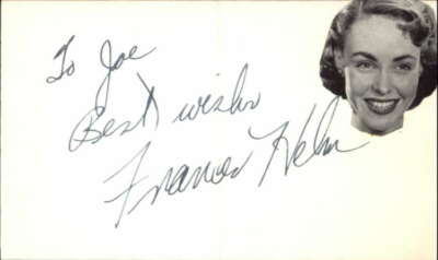 Frances Helm d. 2006 Actress Dark Shadows Signed 3" x 5" Index Card | eBay