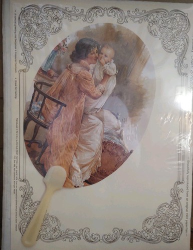 Vintage Victorian Church/Funeral Paper Hand Fan Embossed Mother-Baby ...