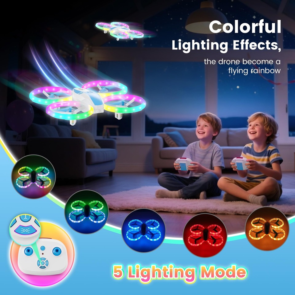 Mini Drone for Kids & Beginners, LED, Altitude Hold, 3 Speed, Gift Toy ...