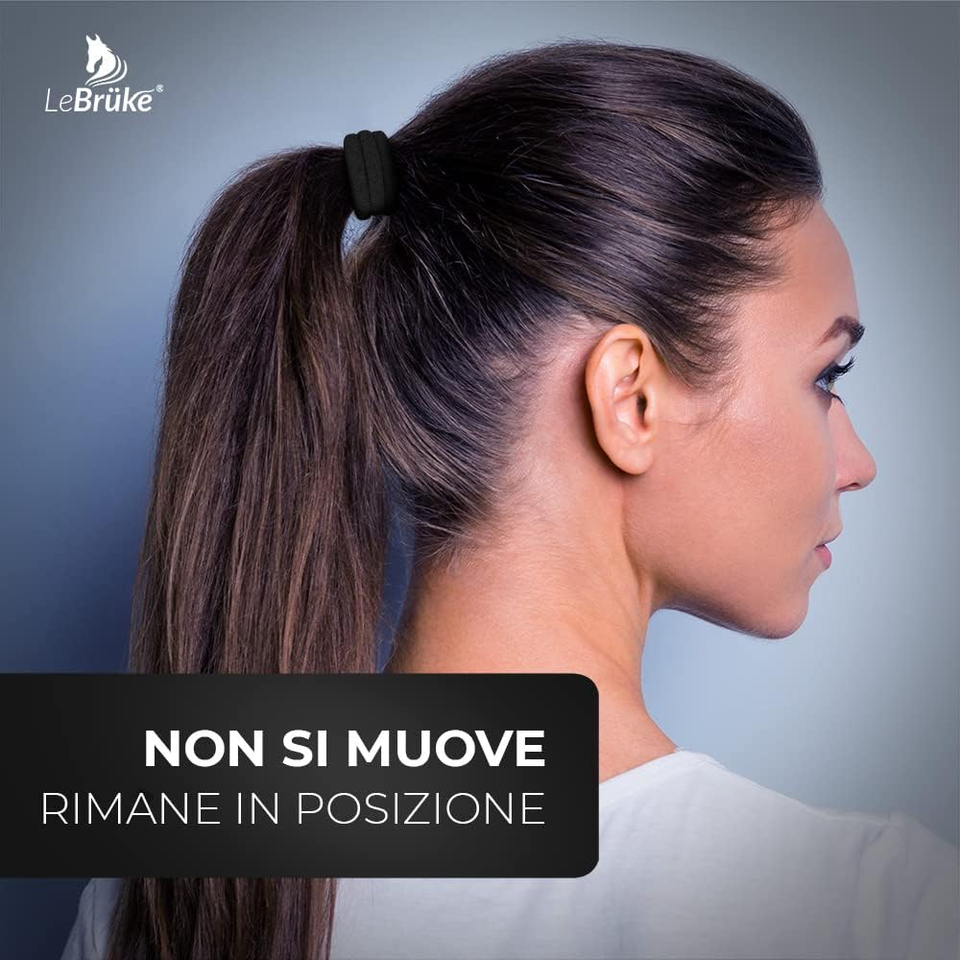 ® 50 Elastici Lacci per Capelli Neri - Premium in Coton - Codini per ...