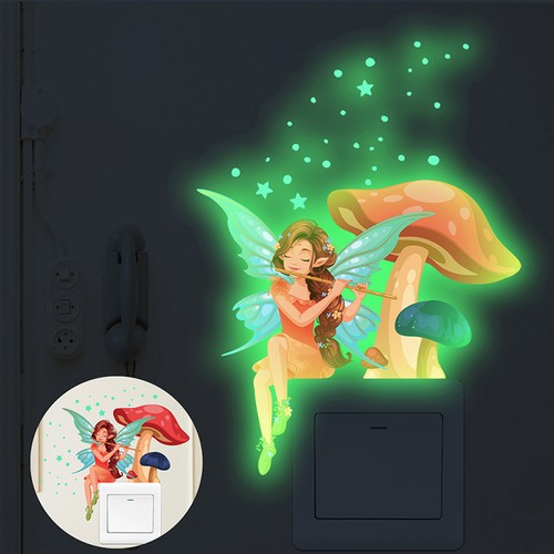 Fairy Mushroom Luminous Wall Stickers for Kids Rooms Girls Room Home ...