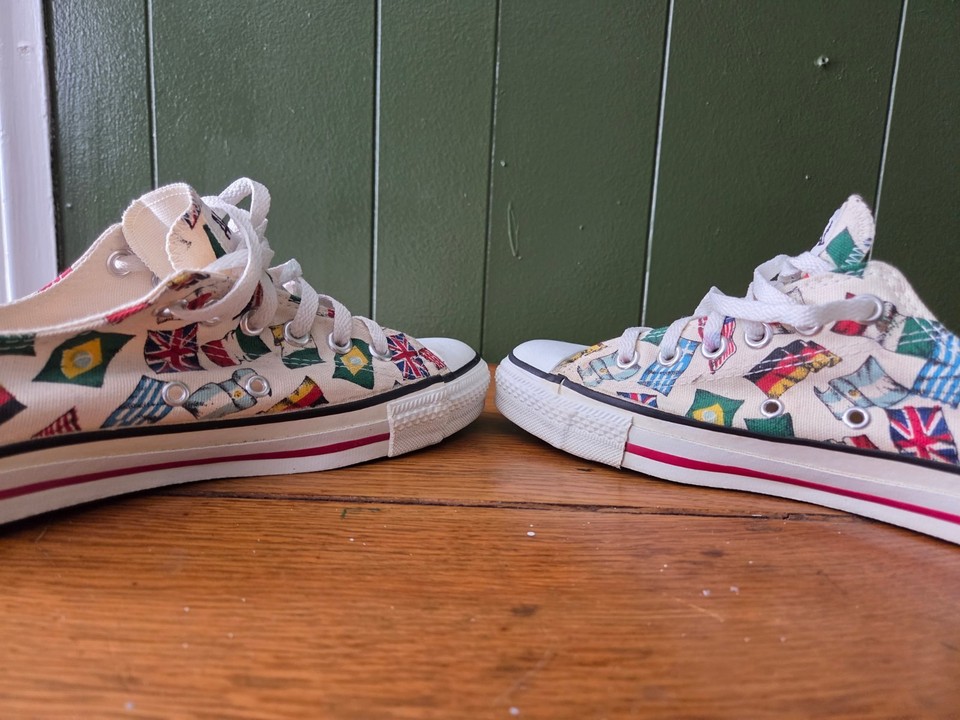 Rare Converse All Star Flag Pattern Low Top Multicolor Canvas Sneakers ...
