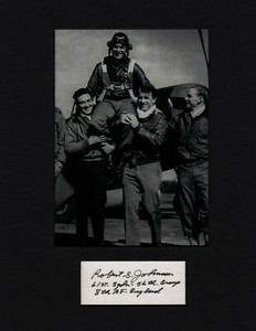 Lt Col Robert Johnson WWII QUADRUPLE Ace 28 Vic 56th FG,DSC SIGNED CUT ...