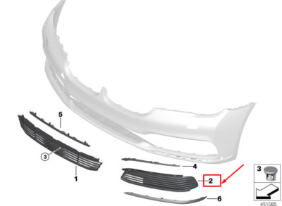 BMW 7 G11 Front Left Bumper Air Inlet Open Grille 51117358787 NEW ...