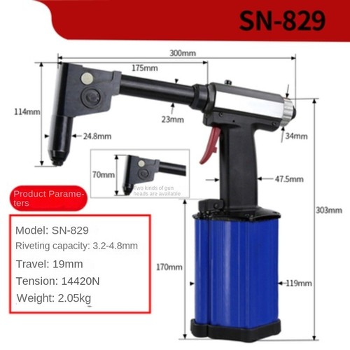 Pneumatic Rivet Gun Elbow Right-angle Rivet Gun 90 Degrees Rivet Gun ...