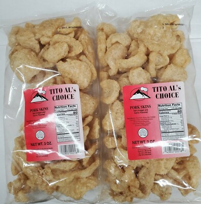 Tito Al's Choice Chicharrones Salt, Vinegar and Garlic Pork Skin (pack ...