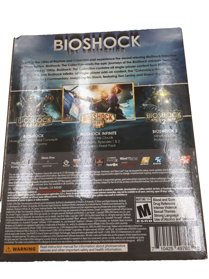 Bioshock: The Collection Video Game Microsoft Xbox One 3 Disc All in ...