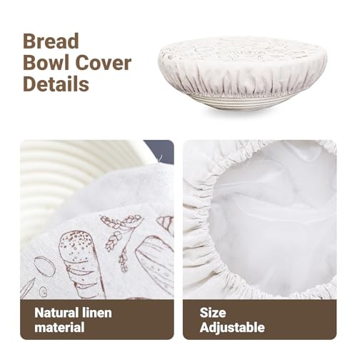 2 Pack 12″ Bowl Covers for Bread Proofing with Plastic Liner, Reusable ...