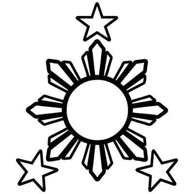 Philippine Flag Sun And Stars Drawing