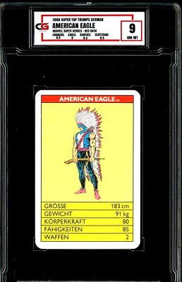 4x7 Large 1988 Super Top Trumps German Super Heroes Red Back American ...