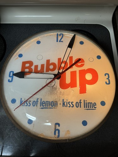 1961 PAM CLOCK CO. BUBBLE UP SODA LIGHT UP ADVERTISEMENT WALL SIGN Coke/Pepsi | eBay