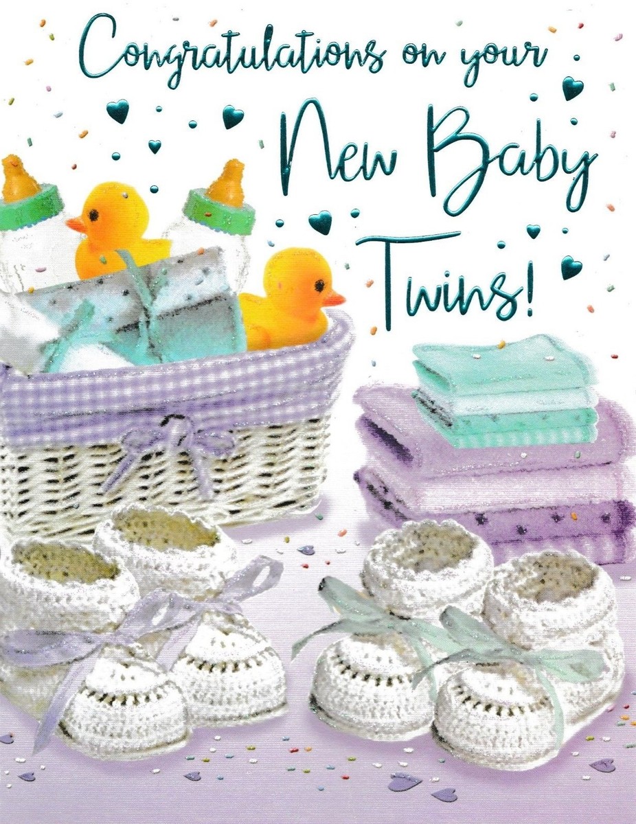 Printable Twin Baby Card Printable Card: Twins! Congratulations!