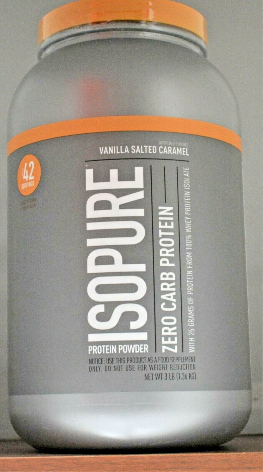 Isopure Zero Carb 100 Whey Protein Isolate Powder Vanilla Salted ...