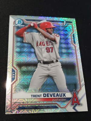 2021 Bowman Chrome Mojo Refractor #BCP-94 Trent Deveaux 1st - Angels ...