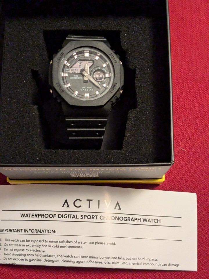 Activa X Invicta Men's Watch - 45.5mm, Black (ACW423-002) | eBay
