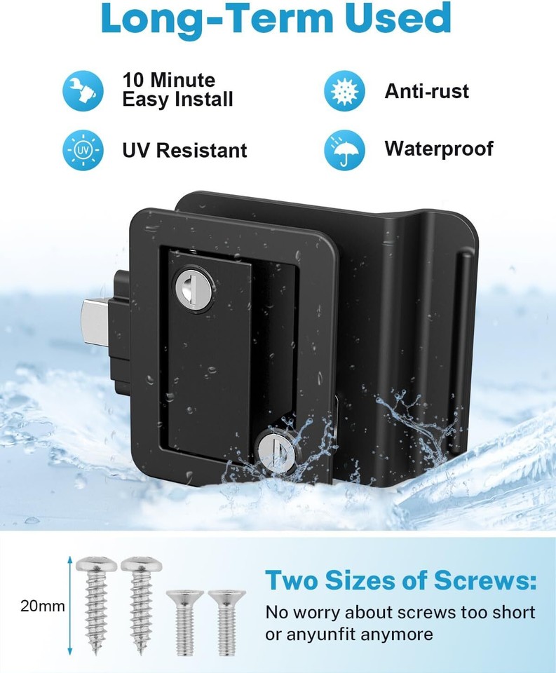 New RV Paddle Entry Door Lock Latch Handle Knob Deadbolt For Camper ...