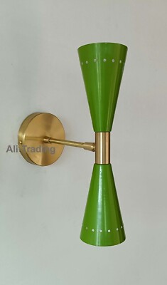 Mid Century Wall Scones Pair of Green Scones Fixture lamp for Home ...